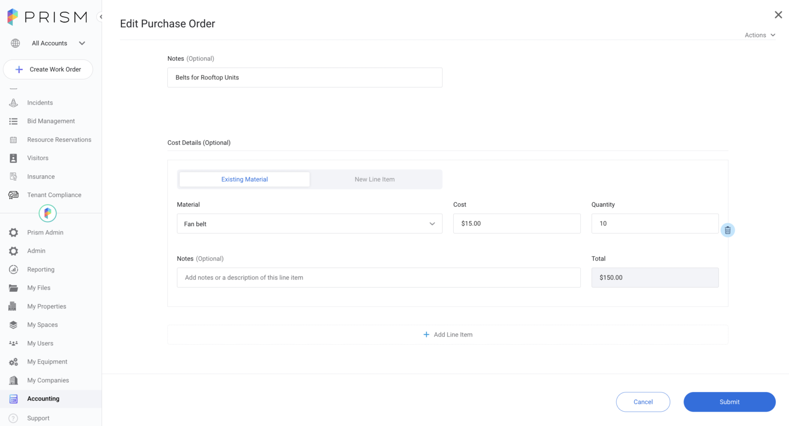 Prism Purchase Orders Simplifies Vendor Management